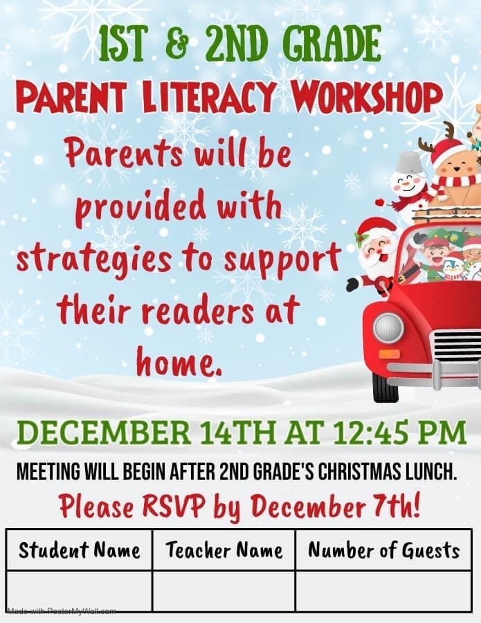 1st and 2nd Grade Parent Literacy Workshop | Ruskin Elementary School
