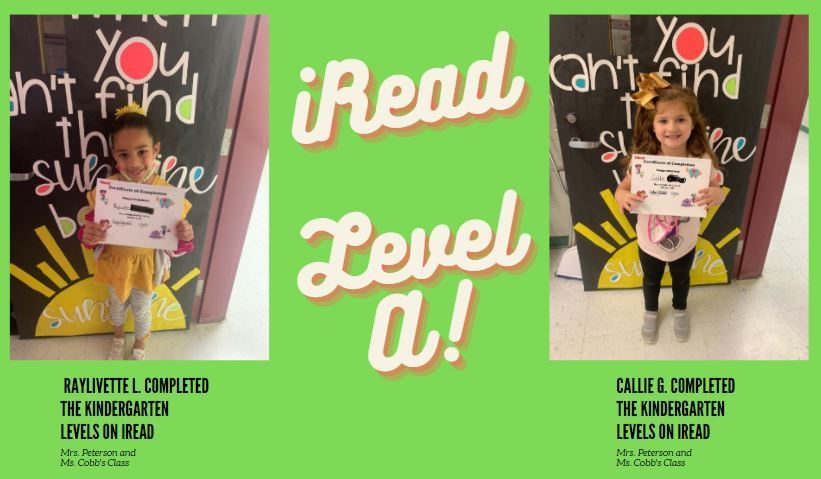Students Complete Level A of iRead | Center Elementary School