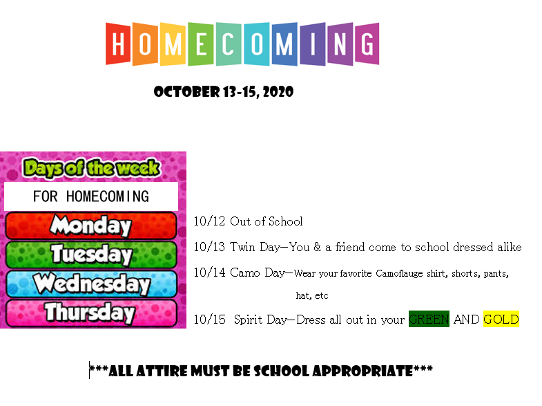 Homecoming dress up days | Ware County Middle School