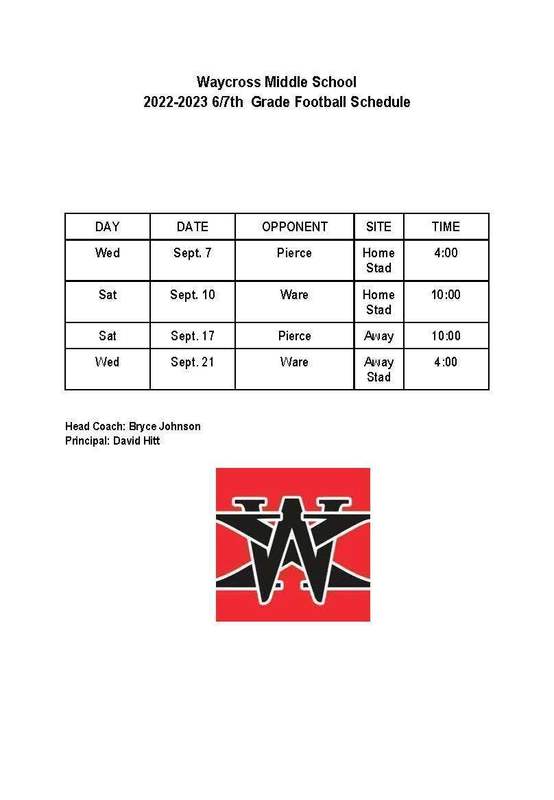 Fall Sports Schedules | Waycross Middle School